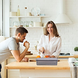 Cabilock 2Pcs Flatware Plastic Tray with Lid Kitchen Cutlery and Utensil Drawer Organizer Silverware Countertop Storage Container Black