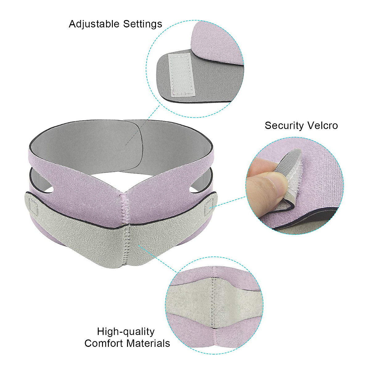 V-Line Face Chin Strap, FERNIDA Soft V Line Face Lifting Mask Chin Cheek Lift Up Band for Women and Men, Pink