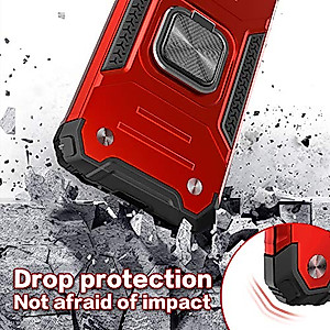 IDYStar Galaxy A50 Case with Screen Protector, Galaxy A30S Case, Shockproof Drop Test Cover with Car Mount Kickstand Lightweight Protective Cover for Samsung Galaxy A50/A30S/A50S, Red