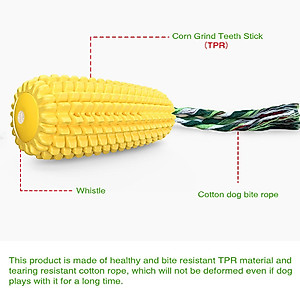 Yuehuam Dog Chew Toys for Aggressive Chewers, Corn Interactive Squeaky Dog Toys for Puppy Medium Dog Toothbrush Teeth Cleaning