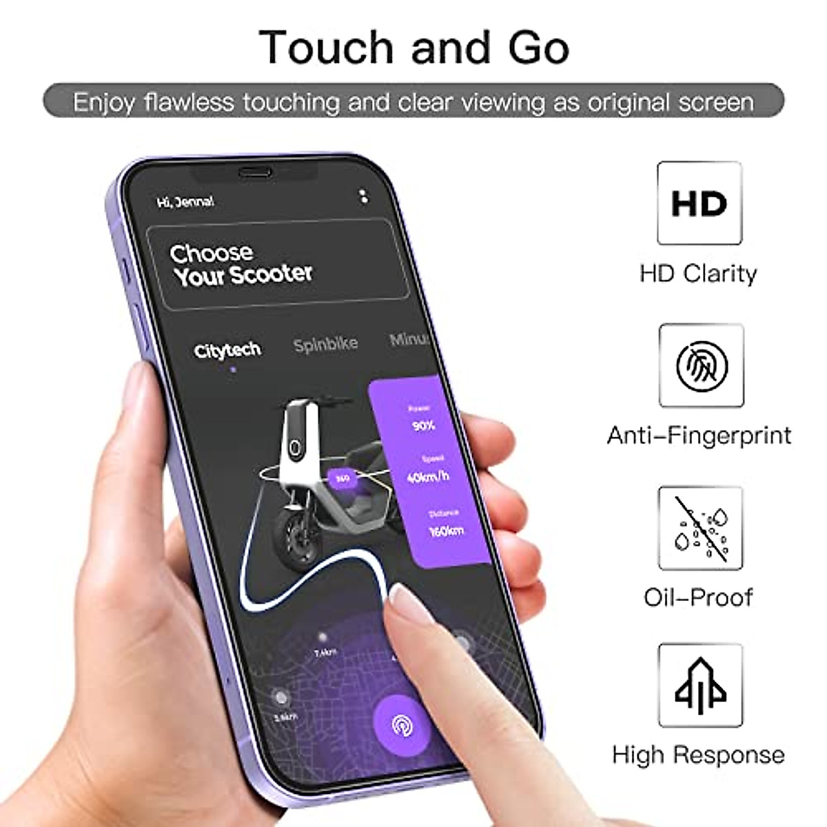 JETech Full Coverage Screen Protector for iPhone 12 mini 5.4-Inch, Black Edge Tempered Glass Film with Easy Installation Tool, Case-Friendly, HD Clear, 3-Pack