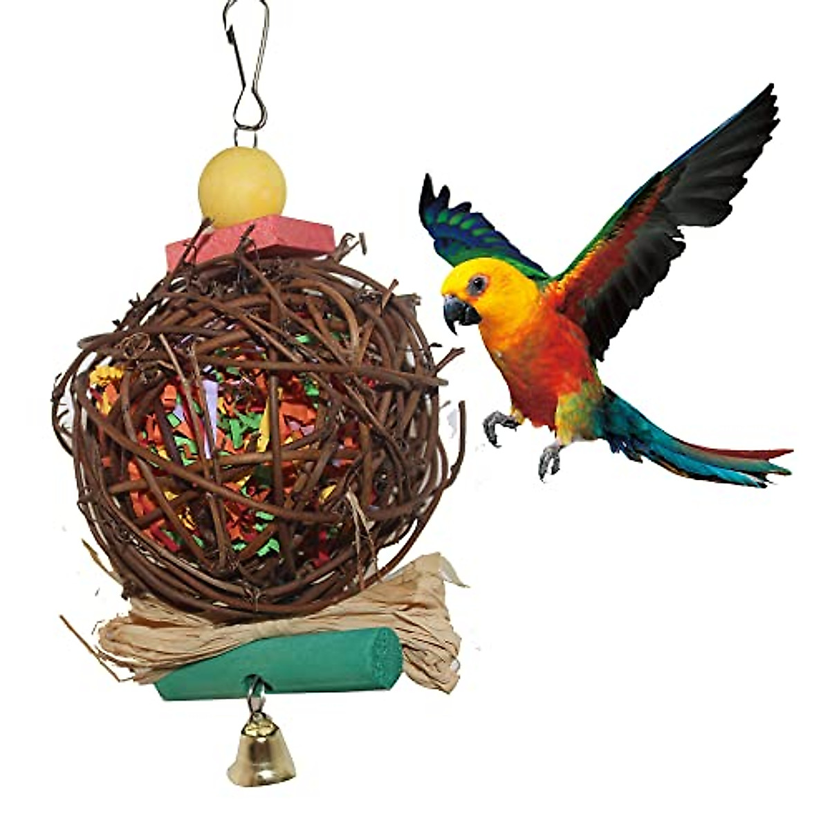 Johoxton Parrot Toys Bird Toys for Parrots Parakeet Toys Bird Toys Parrot Cage Accessories Parrot Toys for Large Birds Medium Parrots Conure Toys Budgie Toys Cockatiels Toys (Pattern 1)