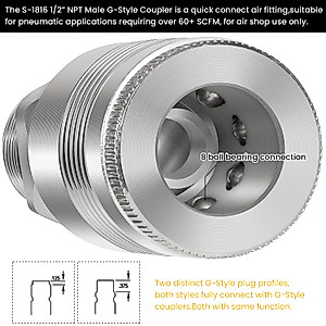 S-1816 1/2" Male Body G Style Coupler Air Fittings Air Plug Coupler (5pcs)