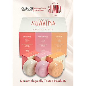 DERMO SUAVINA 1880 Lip Balm Moisturizer for Cracked and Dry Lips with Natural Ingredients Lip Care for Cold and Hot Weather Pack of 1(Strawberry 0.3oz)