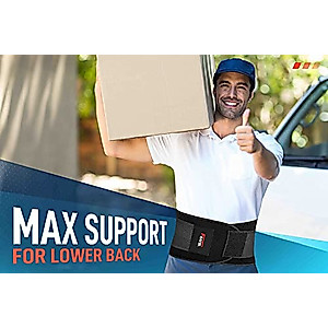 Back Brace for Lower Back Pain by FEATOL, Breathable Back Support Belt for Women & Men with Lumbar Pad, Lumbar Support Belt for Heavy Lifting & Work, Sciatica, Scoliosis 3XL (Waist Size:54''-63'')