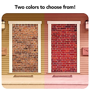 Brick Wall Backdrop, Brick Wall Party Backdrop Door Curtains for Halloween Party, Christmas, Birthday Gifts, Outdoor and Indoor Photo Props Brick Wall Decoration, Yellow