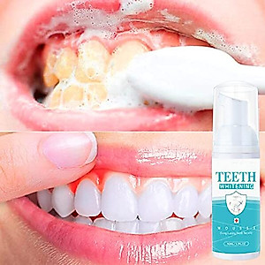 50Ml Saveuppro Teeth Whitening Mousse Foam Refreshing Breath Deep Cleaning Toothpaste, Fresh Breath, Travel Friendly, Easy to Use (1) (１)