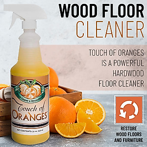 Touch Of Oranges Wood Cleaner & Polish Spray Real Orange Oil Luster Finish, Clean Kitchen Cabinets, Hardwood Floor and All Wood, Restorer, Conditioner - 32 oz