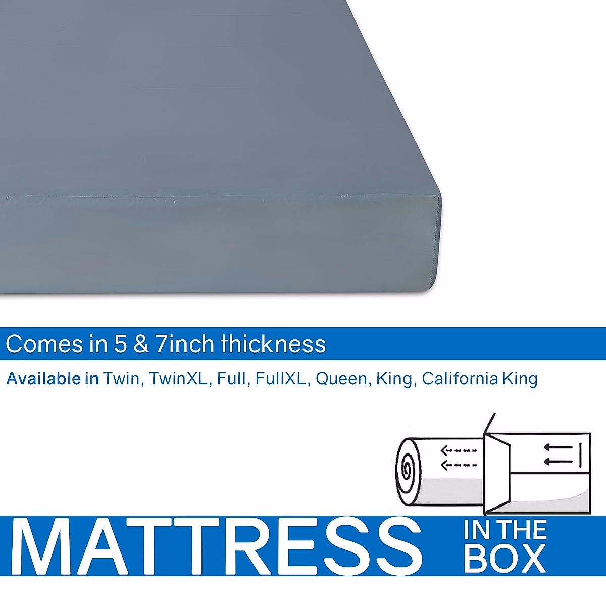 Nutan, 7-Inch Medium Firm Double Sided Tight top Foam Rolled Vinyl Mattress, Twin