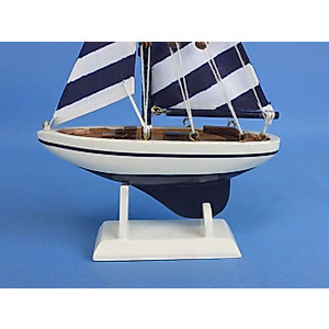 Hampton Nautical Blue Striped Pacific Sailer, 9"