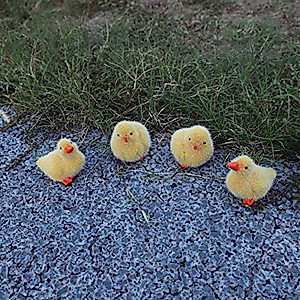 CORIETTA (4 Pack Adorable Simulated Plush Ducky & Hen Polyresin Statue Garden Sculptures Perfect Yard Art Gift Ornament Also can be Easter Decor for Home Garden, Courtyard, Lawn, Walkway