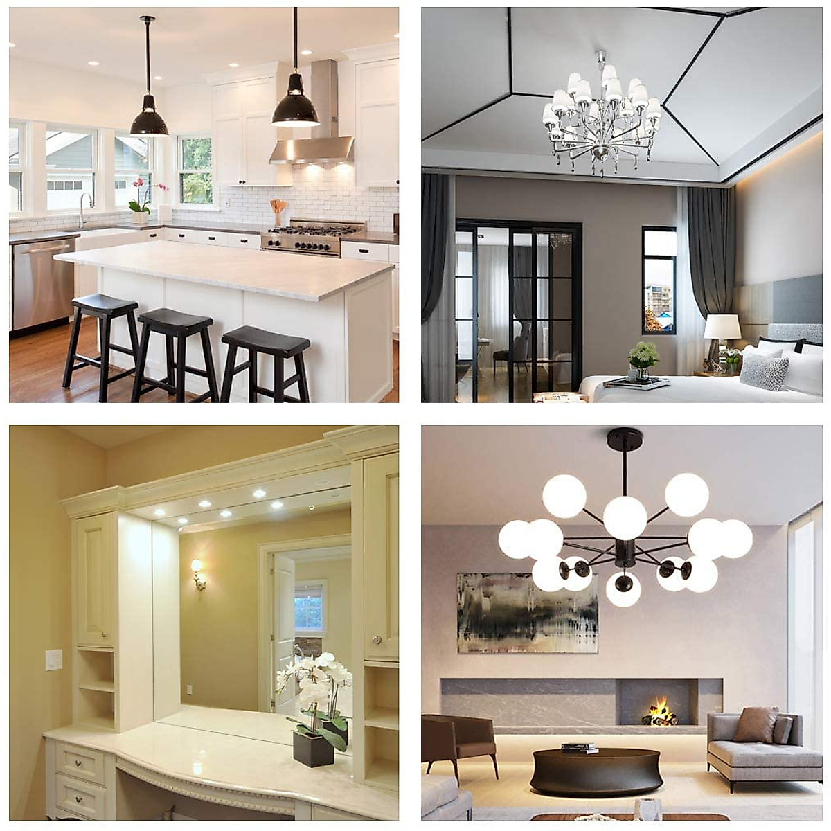 E26 10W LED Light bulbs, 6000K Daylight White, 1000 lumen, 100 Watt Equivalent Incandescent Bulbs, Non-dimmable Edison Candelabra Ceiling Fan led Bulbs, Flicker Free, Tubular LED Corn Bulb, 5 Pack