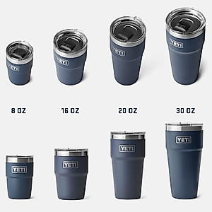 YETI Rambler 20 oz Stackable Tumbler, Stainless Steel, Vacuum Insulated with MagSlider Lid, Big Wave Blue