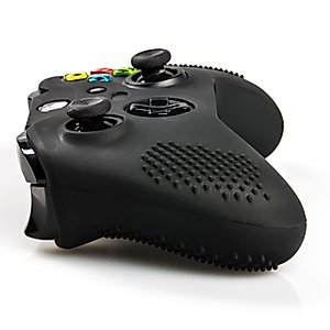Studded Silicone Cover Skin Anti-Slip Compatible for Xbox One x 1(Black)