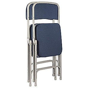 OEF Furnishings 2 Pack Fabric Upholstered 2" Cushion Folding Chair, Blue