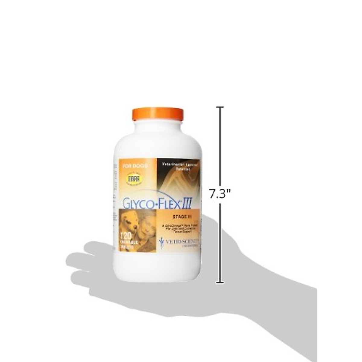 VetriScience Glycoflex 3 Clinically Proven Hip and Joint Supplement for Dogs - Maximum Strength Dog Supplement with Glucosamine, MSM, Green Lipped Mussel & DMG - 2 Pack (120 Chewable Tablets Each)​
