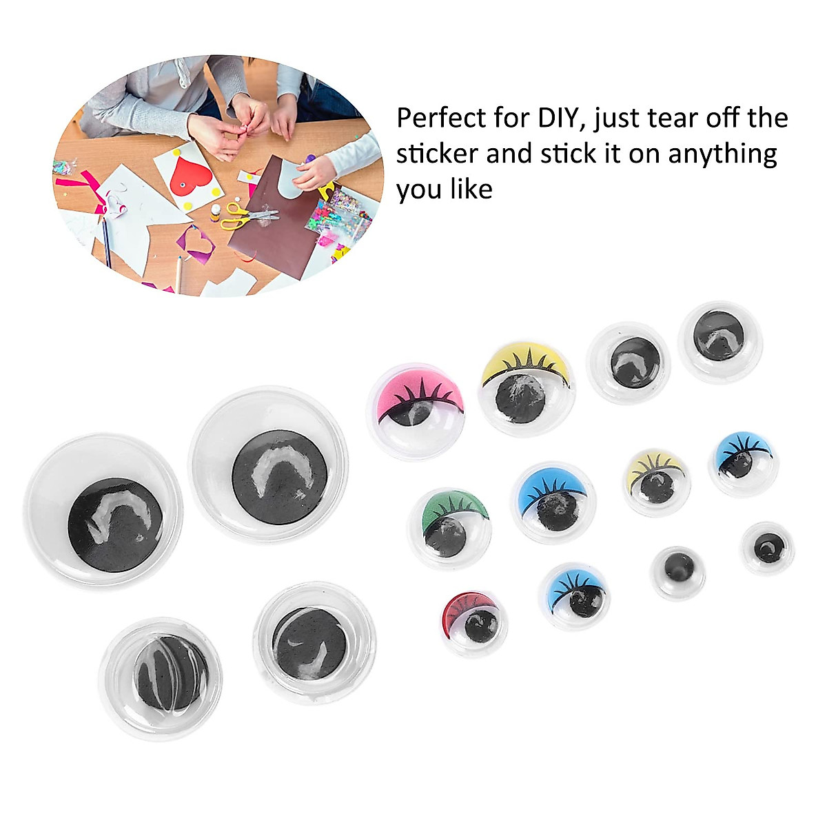 255PCS Wiggle Googly Eyes Self Adhesive Wiggle Eyes Halloween Horror Props for Halloween Accessories