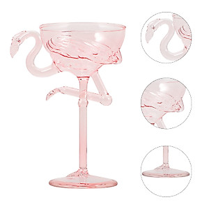 Margarita Glasses Glass Drinking Glasses Flamingo Filter Red Wine Decanter Cup Mugs Goblet Cocktail Drinking Sipper Stemware With Built-in For Champagne Whiskey Containers Pink