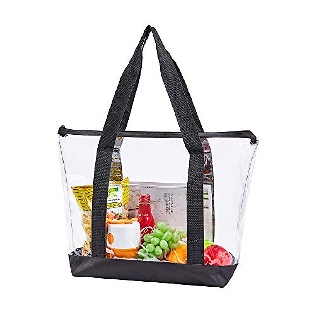 Large Clear Tote Bag, Fashion PVC Shoulder Handbag for Women, Clear Stadium Bag for Security Travel,Shopping,Sports and Work