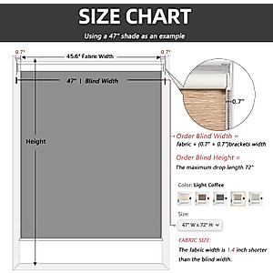 RED GRAPES Roller Window Shades,100% Blackout UV Protection Roller Blinds,Window Blind with Thermal Insulated,Window Shade for Home Office Living Room,Easy to Install(Light coffee, 36'')