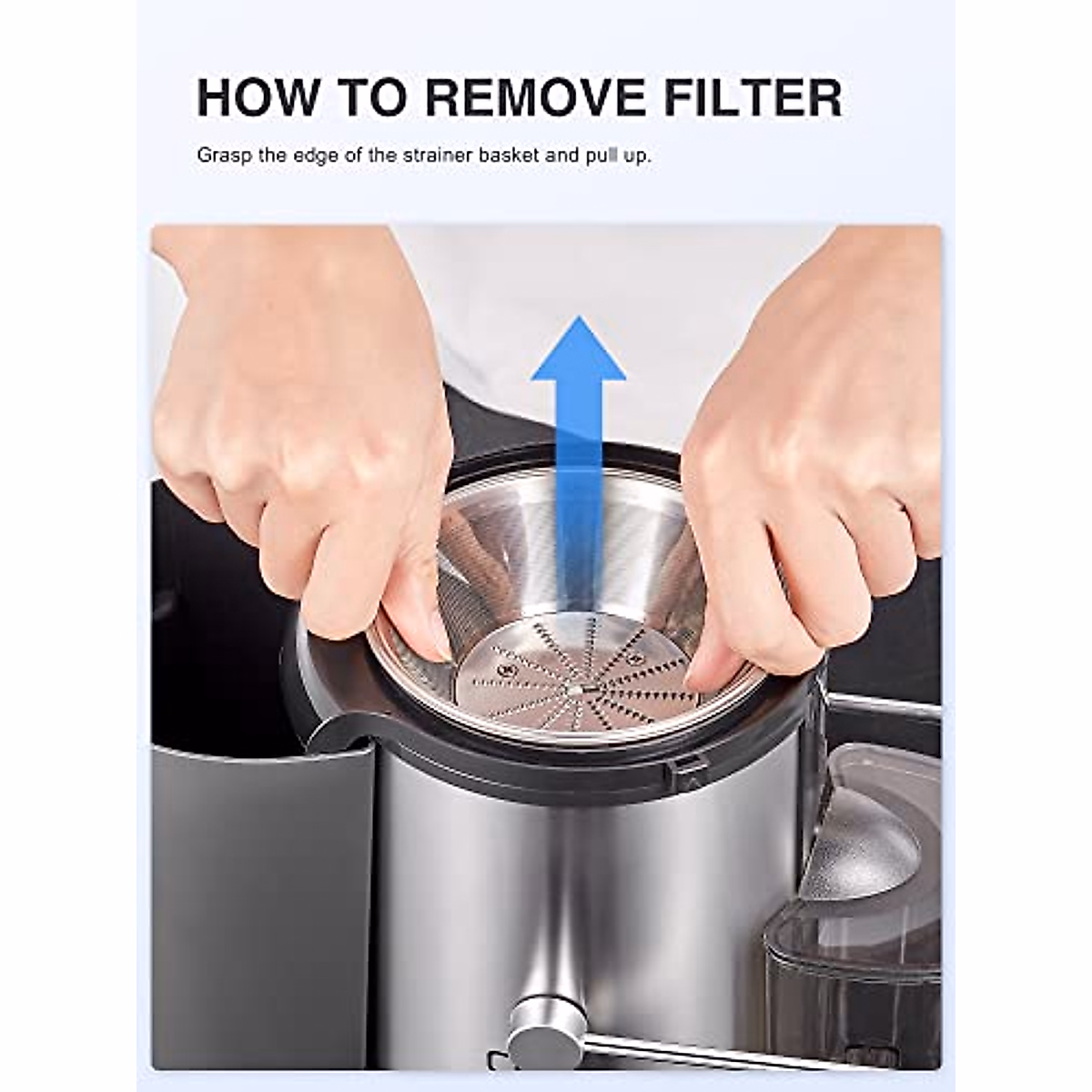 Juicer Machine, 500W Centrifugal Juicer Extractor with Wide Mouth 3” Feed Chute for Fruit Vegetable, Easy to Clean, Stainless Steel, BPA-free (Red)