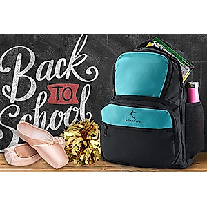 8 Count Life - Cheer Dance Backpack ● All-Purpose ● Cheer ● Dance ● School ● Travel ● Laptop ● Water Resistant (Teal)
