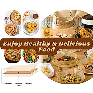 (100 pcs) Air Fryer Liners 7.9 Inches Square, Disposable Parchment Paper Liners| Compatible with Cosori, Chefman, Ninja, etc.| Easy Cleanup| AirFryer Liner Baskets| Essential Air Fryer Accessories