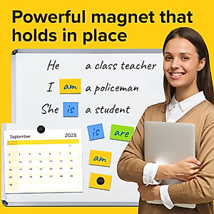Magnetic Dots - Self Adhesive Magnet Dots (0.8" x 0.8") - Peel & Stick Magnetic Circles - Flexible Sticky Magnets - Sheets is Alternative to Magnetic Squares, Stickers, Strip and Tape (120 Pcs)