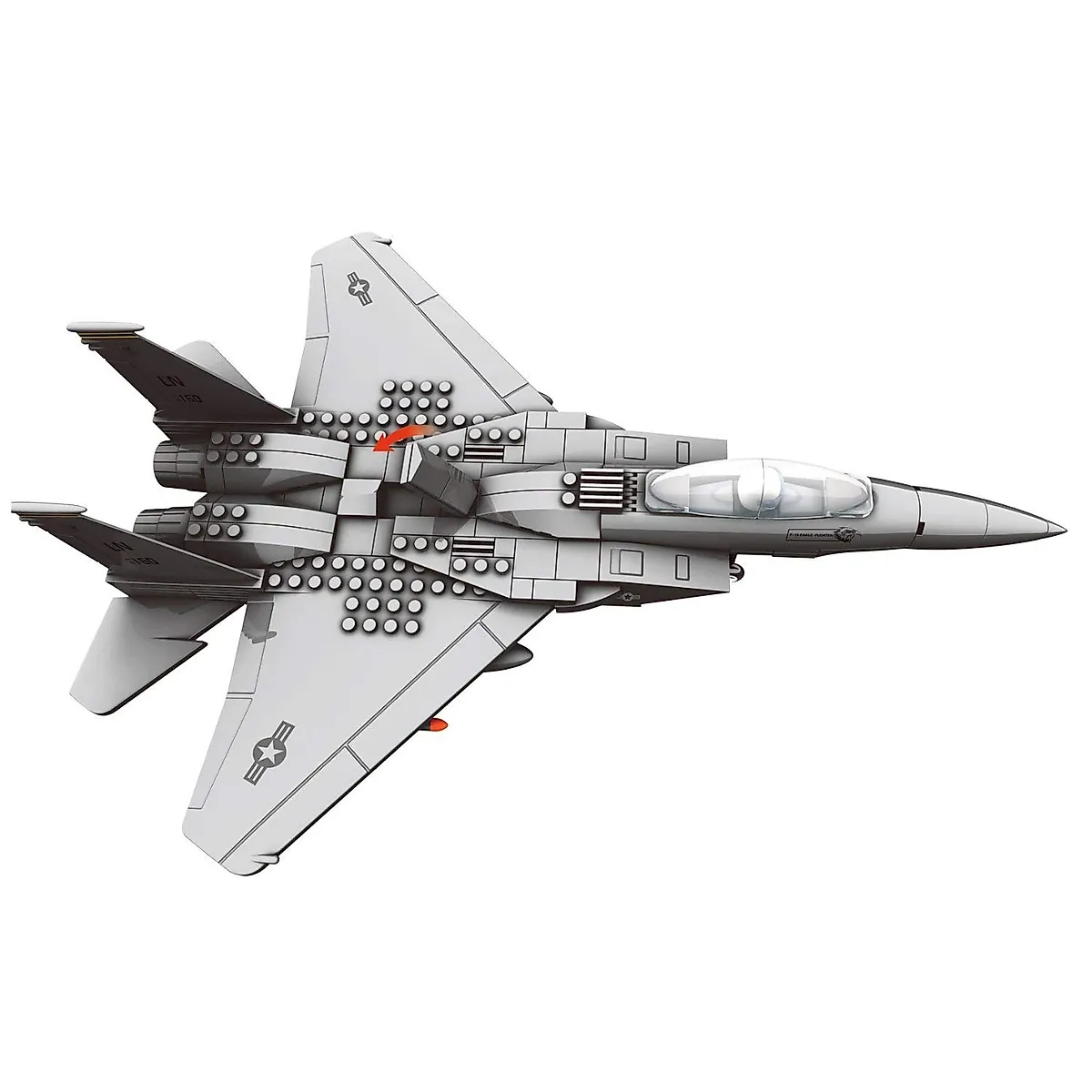 Top Race Interlocking Building F15 Fighter Jet Airplane Model Toy Kit Blocks Set | 15 x 11.81 x 3.19 inches | Ideal for Ages 3 and Up | Create Your Own Fighter Jet with This Exciting Building Set