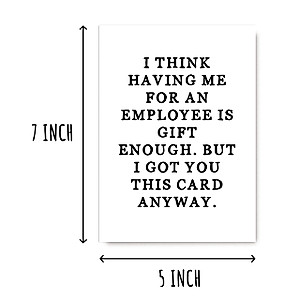 NTVShop Having Me For Your Employee - Funny Boss Birthday Card - Humor Joking Boss's Day Card For Your Leader - Birthday Boss Card