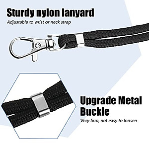 3 Pcs Universal Nylon Phone Lanyard, Smartphone Strap Cell Phone Lanyard Mobile Phone Lanyards with Adjustable Neck Strap, Detachable Clear Pad for Women and Men Most Smartphones, White+Grey+Black