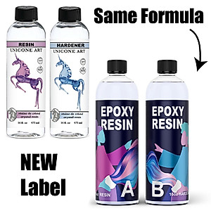 Resin Epoxy Craft Kit 32 Ounce Epoxy Resin Kit (16oz. Resin + 16oz. Hardener) High Gloss UV Resistant Odor-Free Art Resin, BPA-Free and Non-Toxic Crystal Clear Formula 32oz