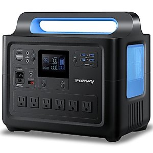 𝐢𝐅𝐎𝐑𝐖𝐀𝐘 1228Wh Portable Power Station, 6 * 1000W AC Outlets (2000W Surge) UPS Backup LiFePO4 Battery, Fast Charging 2 Hrs, 2 USB-C 100W Max, Solar Generator for Emergency Home Outdoor Camping