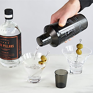 True Smoke Recipe Shaker, Tinted Plastic Cocktail Shaker, Includes 7 Drink Recipes with Measurements