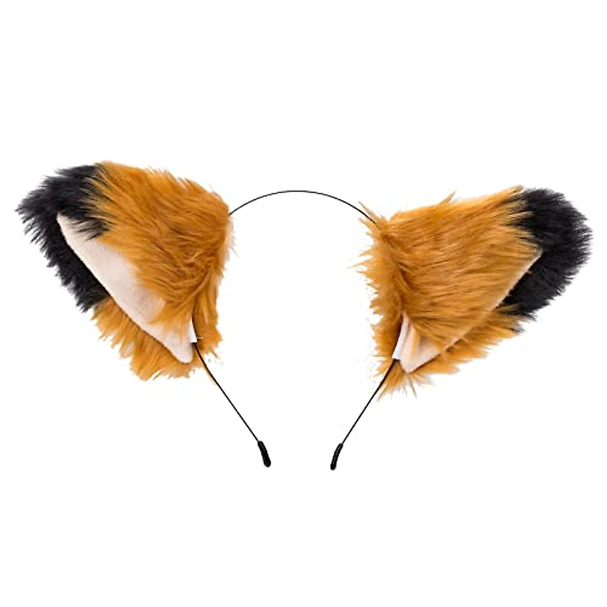 YXCFEWD Fox Ears and Tail Set for Kids Fluffy Fox Tail Cosplay Party Costume Fox Tail Keychain Halloween(Flame ears/tail)
