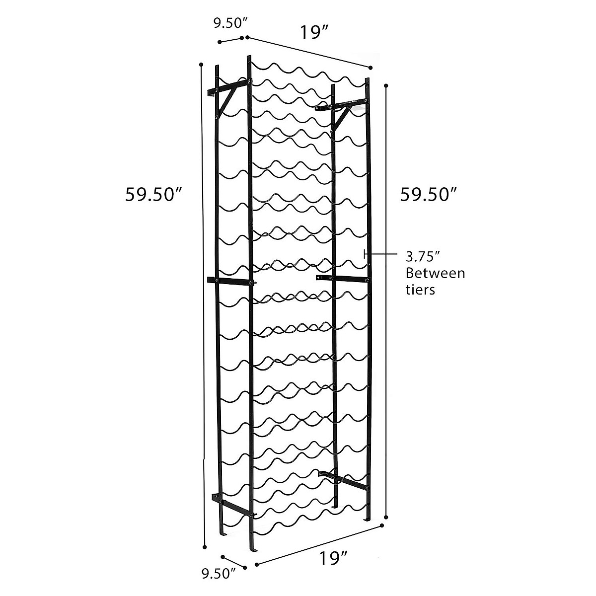 Sorbus Wine Rack Free Standing Floor Stand - Racks Hold 75 Bottles of Your Favorite Wine - Large Capacity Elegant Wine Storage for Any Bar, Wine Cellar, Kitchen, Dining Room, etc (75 Bottles)
