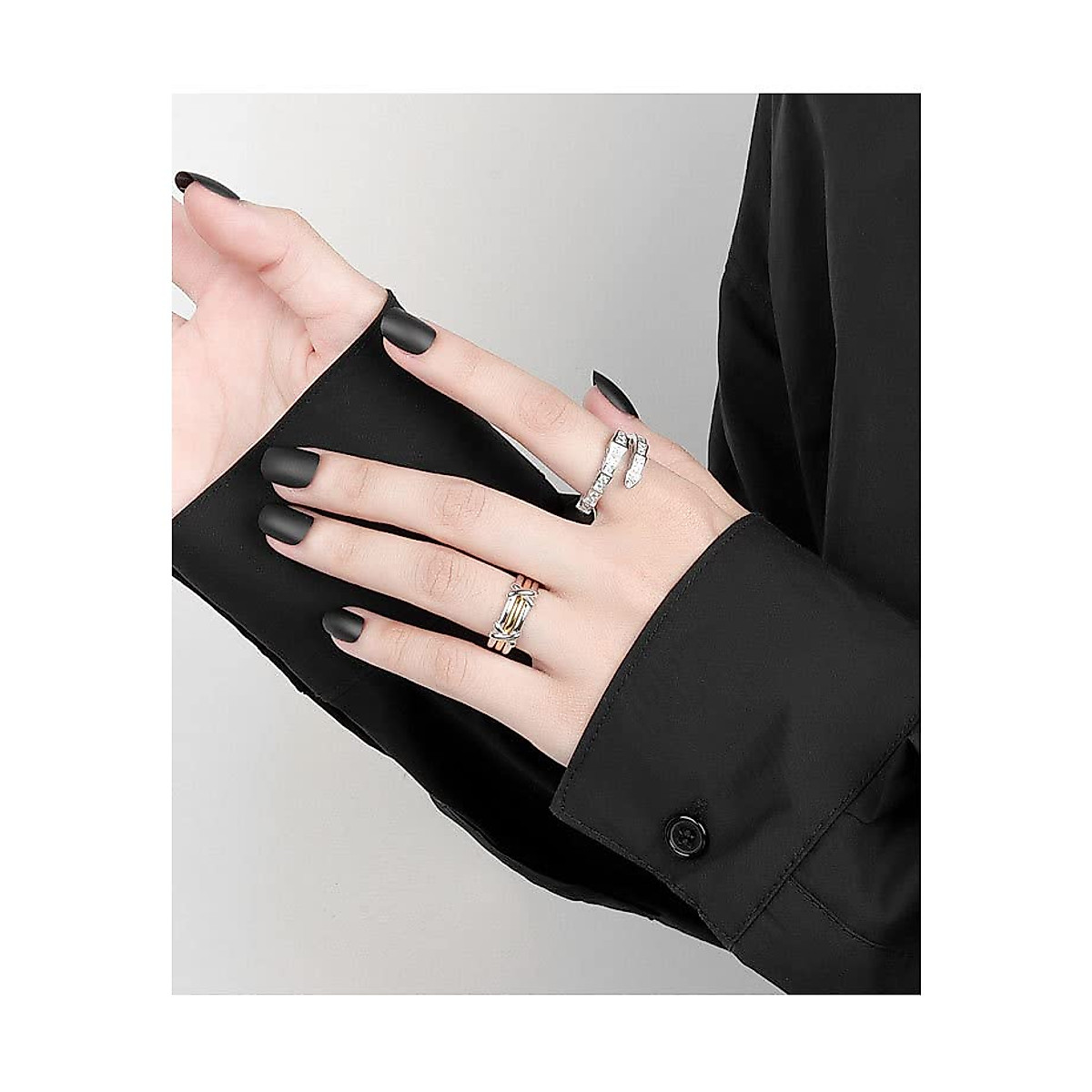 GEVOLCM Au750 Alloy Ring, Diamond Set Alloy Ring, Unique Snake Diamond Ring, Best Gift