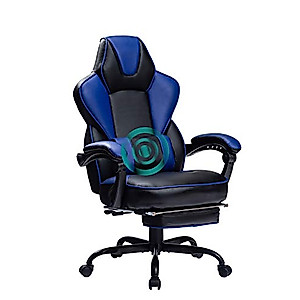HEALGEN Gaming Chair with Footrest Gamer Chair with Massage Lumbar Support PU Leather Computer Chair Ergonomic Chair Video Game Chairs Gaming Chair for Adults