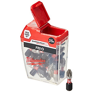 Milwaukee 4932472041 PZ2 25 Piece Shockwave Screwdriver Bits 25mm
