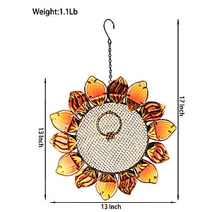 MUMTOP Wild Bird Feeders 14" Metal Sunflower Outdoor Bird Breeders Can Hang in Patio Garden Trees with Hook