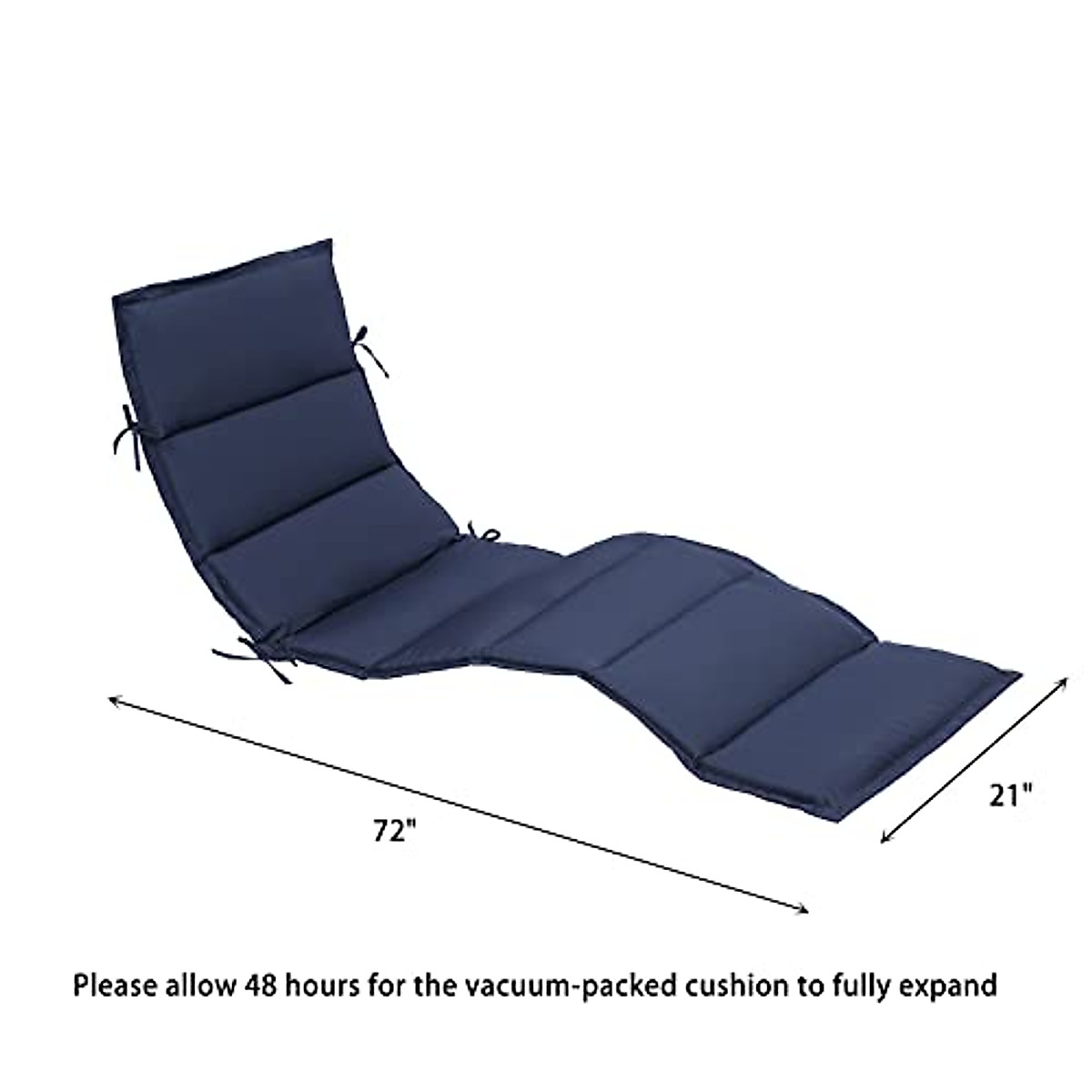 Maphissus Navy Blue Outdoor Chaise Lounge Folding Cushion,Water-Resistant Adjustable Pool Lounge Chair Cushion,72"X21"X2" Patio Reclining Sun Lounger Cushions