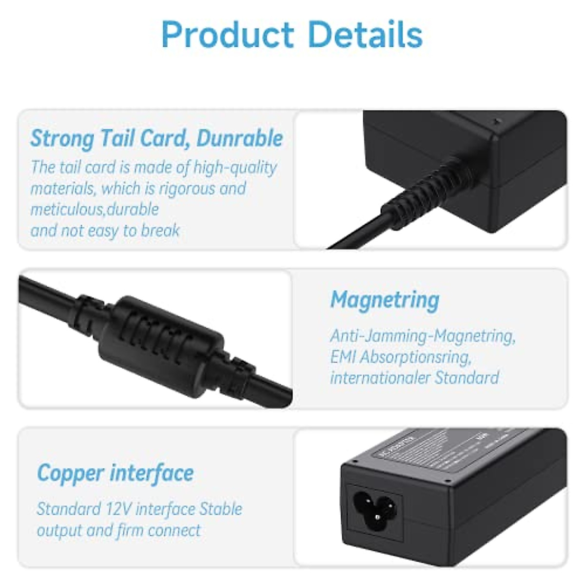 HP 65W AC Adapter Laptop Charger Replacement for HP EliteBook 840 830 850 820 745 G3 G4 G5 G6, HP Pavilion x360 15 13,HP Notebook 14 15, HP Envy X360 15 17 13 15-w117cl 17m-bw0013dx Power Supply Cord