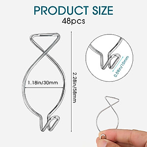 48 Pack Drop Ceiling Clips Hanging Ceiling Hook Clips Hanging on Suspended Ceiling Tile, Grid Clips Hanger Hooks for Light Plant Office Home Stores Classroom and Wedding Decorations, Hanging Sign