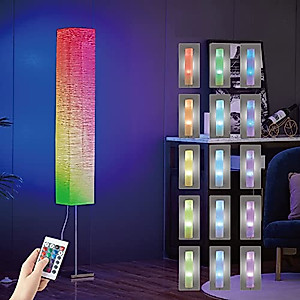 LIGHTACCENTS Honors Color Changing Floor Lamp With Two RGB LED Bulbs And Remote Control - Select From 4 Color Changing Modes. The Remote also has a built-in dimmer.