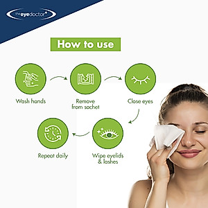 The Eye Doctor Tea Tree Oil Eyelid Wipes x80- - Eyelid Wipes For Blepharitis, MGD, Dry Eye & Demodex - Eyelid Cleanser - Lid Scrub For Eyes - Eyelid Scrub