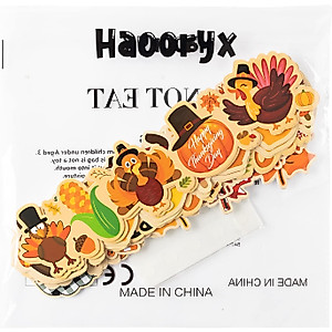70Feet Haooryx Happy Thanksgiving Fall Bulletin Board Borders 72PCS Cartoon Turkey Pumpkin Maple Leaves Paper Borders Trim for School Classroom Autumn Theme Party Blackboard Border Wall Decorations
