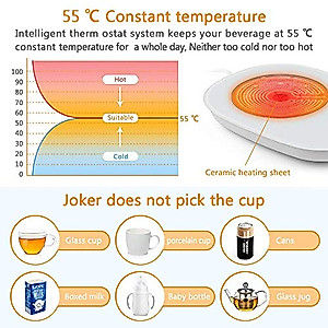 Coffee Mug Warmer & Cup Warmer for Desk, Electric Beverage Tea Warmer with Automatic Shut Off for Office Home Use Gift Beverage Candle Wax Cup Warmer Heating Plate