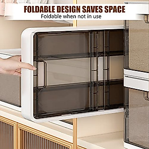 3 Pack Stackable Plastic Storage Bins with lid