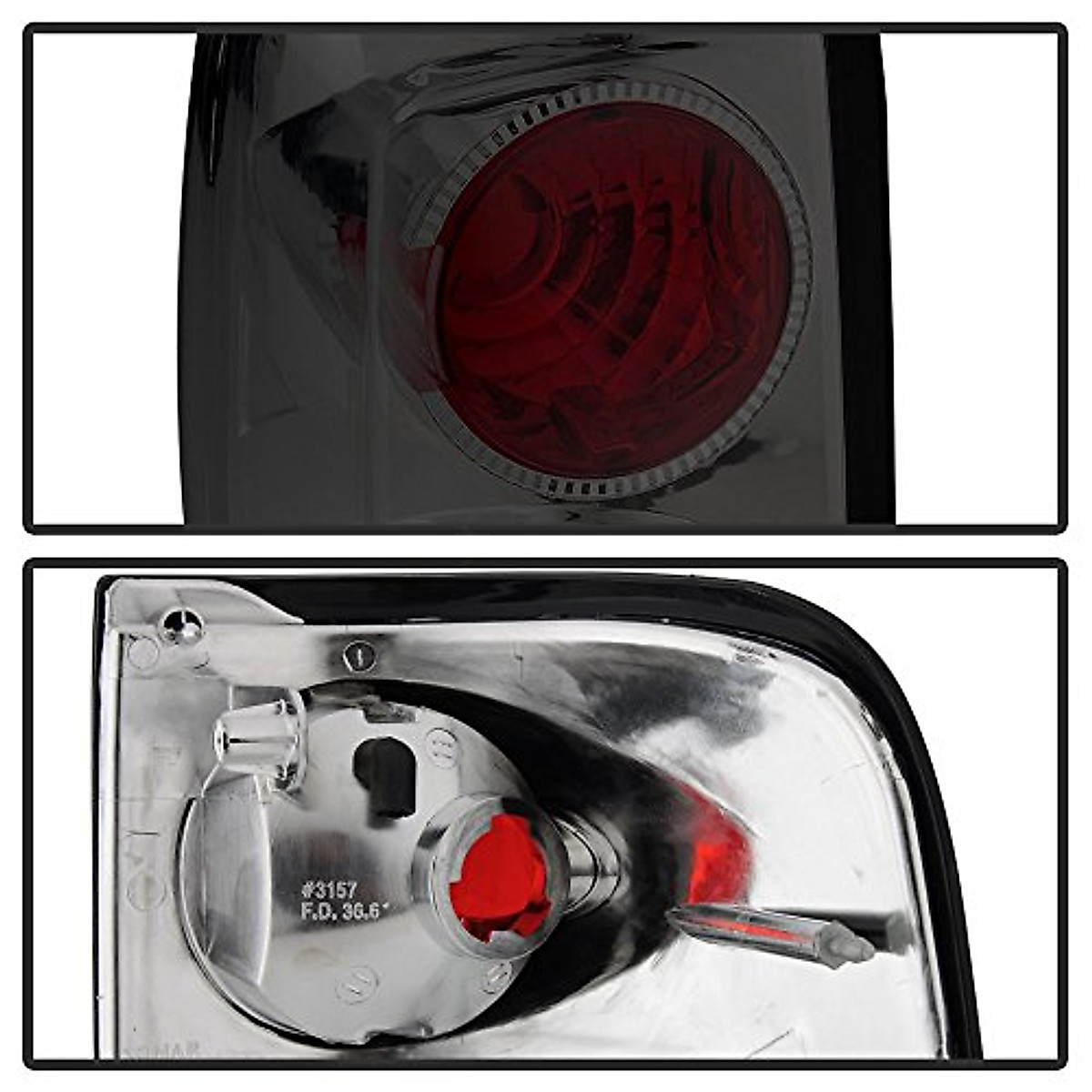ACANII - For 2004 2005 2006 2007 2008 Ford F150 Styleside Smoke Rear Tail LightsBrake Lamps Driver & Passenger Side