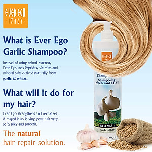 Ever Ego Italy Garlic Shampoo For Damaged, Bleached or Colored Hair | Repairing And Hydrating Hair Care Product For Men And Women | 500ml Bottle